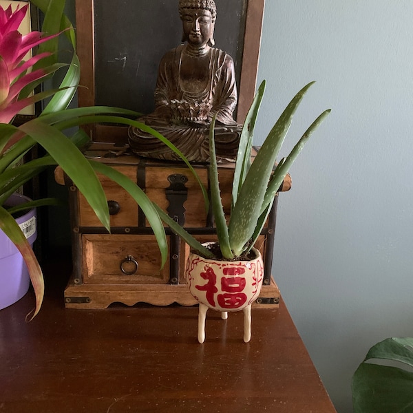 The Chinese 福 Good Fortune Pot - Ceramic Handmade, Planter, Succulent ...