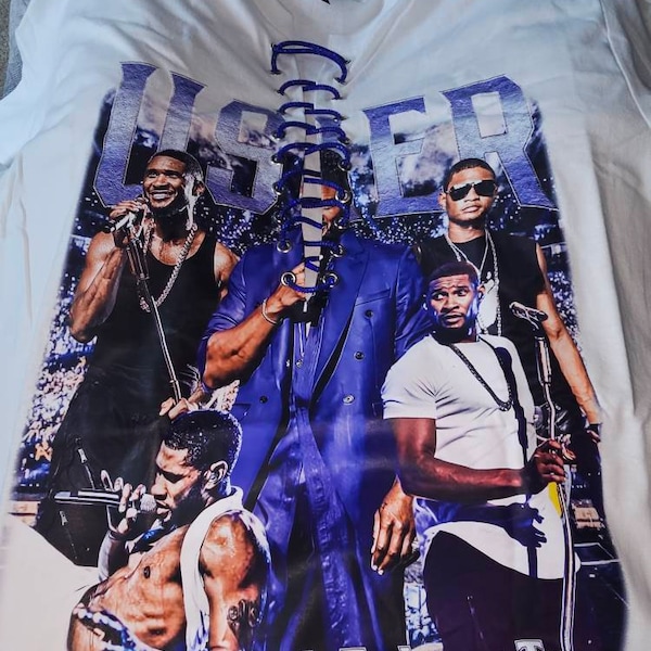 Customized Lace up Limited Rapper Usher Shirt, Vintage Usher 90s Shirt ...