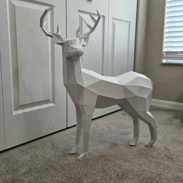 Papercraft Deer PDF for Printer, SVG Template for Cricut Projects, 3D ...