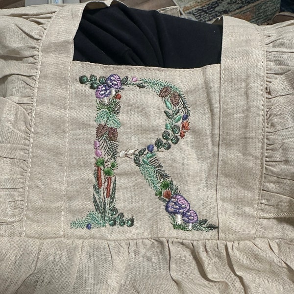 Machine Embroidery LETTER R Uppercase 3"/7,5 Cm Forest Font- Woodland ...