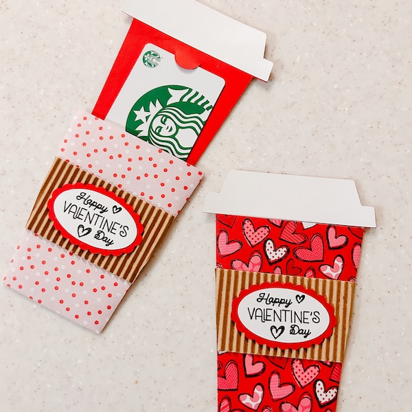 Happy Valentine's Day Gift Card Holder, Coffee Cup Gift Card Holder ...