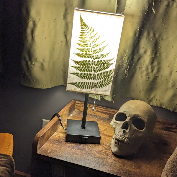 Desk Lamp With Real Pressed Ferns, Handmade Botanical Spring Decor ...