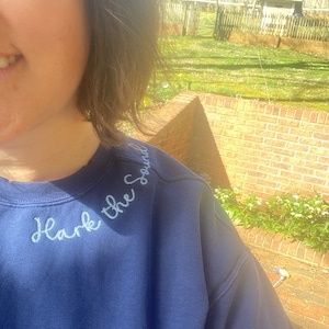 CUSTOM EMBROIDERED CREW Custom Embroidered Crew Neck Sweatshirt - Etsy