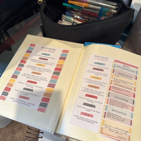 Printable Bible Study Color Code Bible Study Color Code Bookmark ...