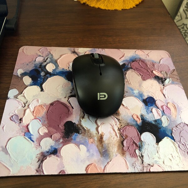 Mouse Pad Oil Paint Table Mat Office Decor Mouse Pad Pastel Pink ...