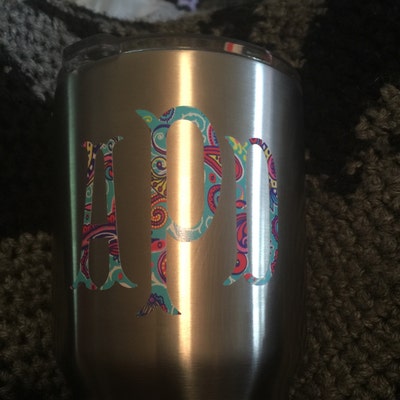 Paisley Monogram Decal, Car Decal, Vinyl Decal, Tumbler Decal, Laptop ...