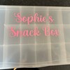 PERSONALISED Travel Snack Box Label Vinyl Decal Sticker - STICKER ONLY ...