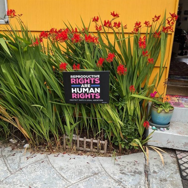 Reproductive Rights Yard Sign // 2-sided // Women's Rights Are Human ...