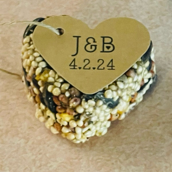 50 Bird Seed Heart Shaped Favor MINI- Wedding and Events - Personalized ...