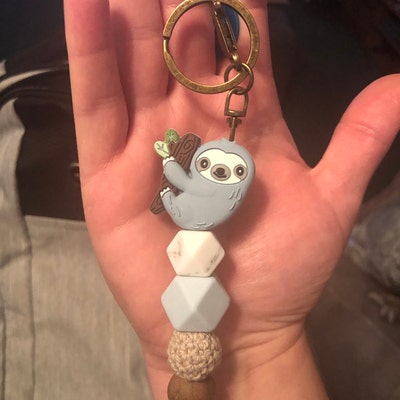 Sloth Keychain Sloth Charm Sloth Bead Sloth Backpack Tassel Baby Sloth ...