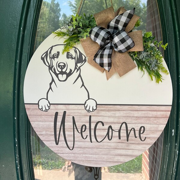 Custom Dog Door Hanger - Personalized Dog Welcome Sign - Pet Door ...