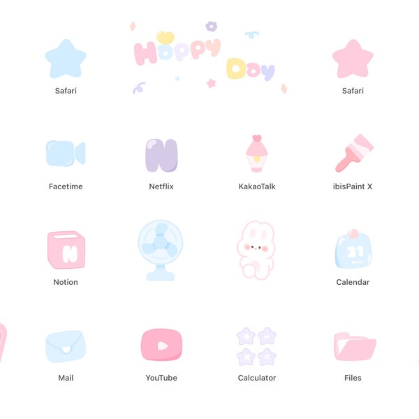 Cute Icons Pack Pastel Icons Cute Phone Theme Aesthetic Phone Theme Ios ...