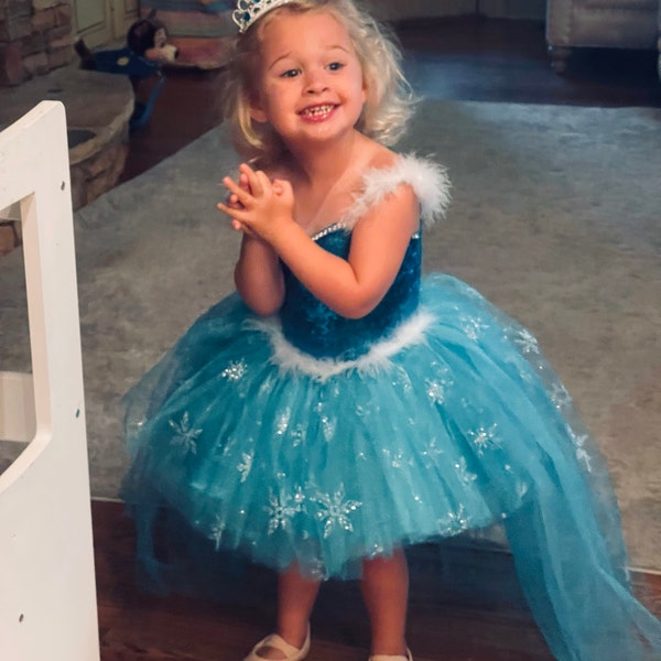 Elsa Mini Dress, Frozen Elsa Costume for Toddlers, Long-short Tutu ...