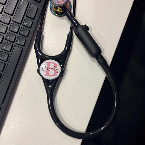 Personalized Stethoscope ID Tag - Custom Initial Yoke Style Cardiology ...