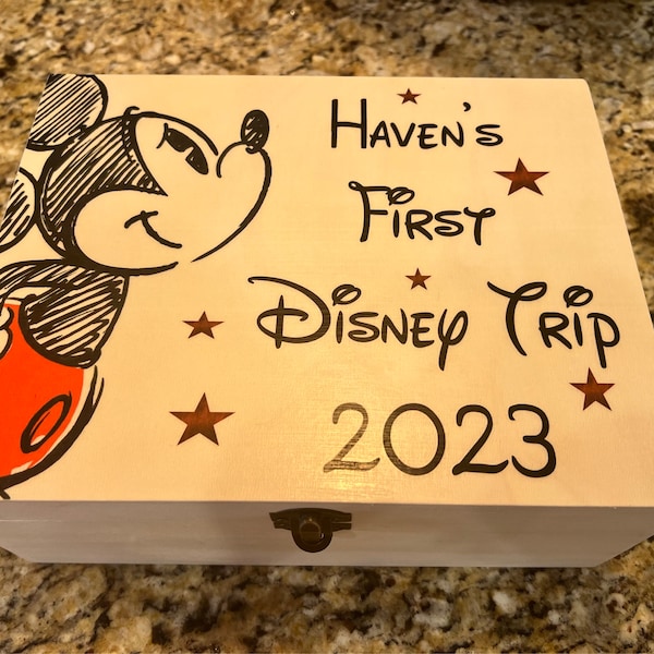 Vintage Disney Keepsake Memory Box Personalized 21st Birthday Wooden ...