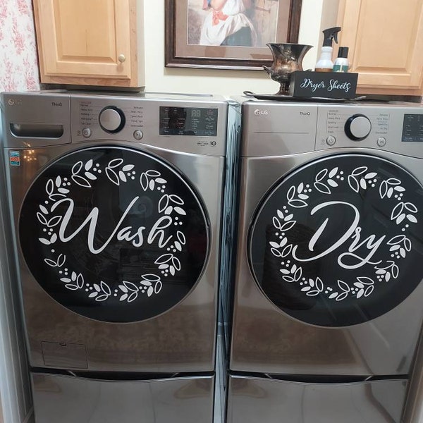 Laundry Room Decor "wash" "dry" Vinyl Decals, Washing Machines and ...