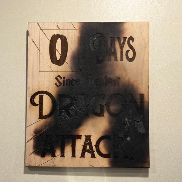 0 Zero Days Since the Last Dragon Attack Sign – D&D Gameroom Decor ...