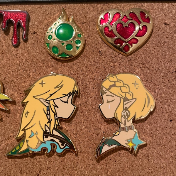 TOTK Link & Zelda Hard Enamel Pin - Loz Pins - Pin Collection - Etsy