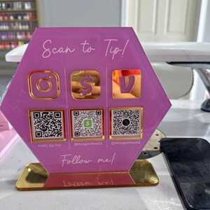 Mini QR Code Social Media Display Sign Social Media QR Code Sign Beauty ...
