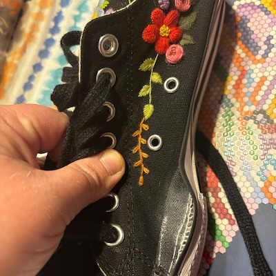Embroidered Converse/sunflower Converse/wedding Sunflowers Converse ...