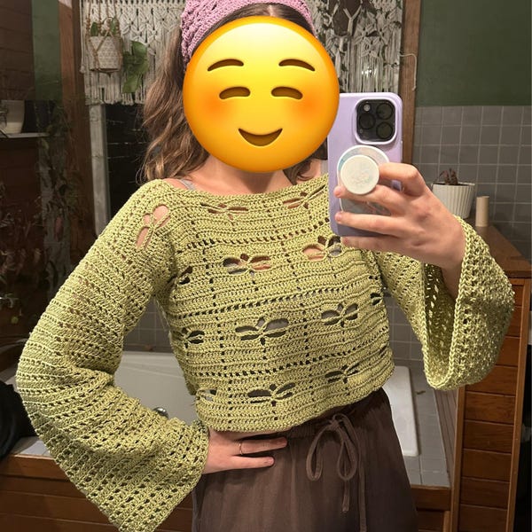 Crochet Dragonfly Sweater PDF Pattern - Etsy