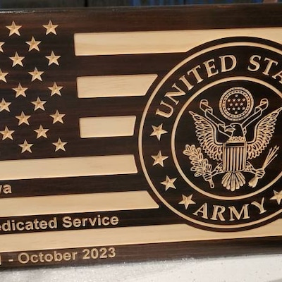 Personalized Wood Engraved Military Wall Plaques, Army, Navy, Coast ...