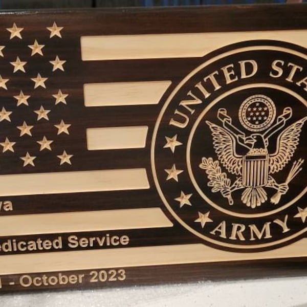 Personalized Wood Engraved Military Wall Plaques, Army, Navy, Coast ...