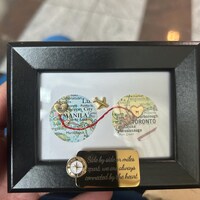 Long Distance Gift, Two Maps in One, Custom Map Gift, Maps in Frame ...