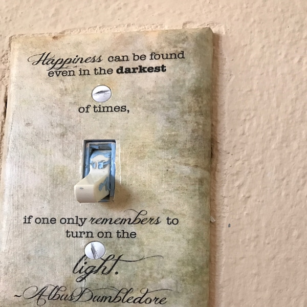 Happiness Quote Light Switch Plate Handmade *featured on Buzzfeed* - Etsy