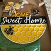 Front Door Decor, Home Sweet Home With Bees, Door Hanger, Bee Lover ...