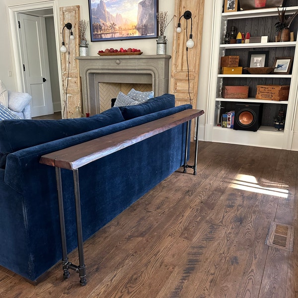 Narrow Console Handmade Table, Reclaimed Wood Table, Long Sofa Table ...