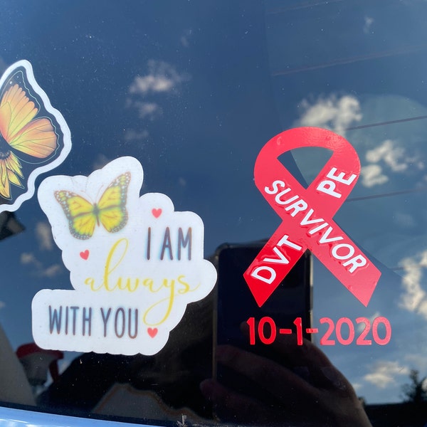 BLOOD Clot Vinyl Awareness Ribbon Decal DVT PE Pulmonary Embolism ...