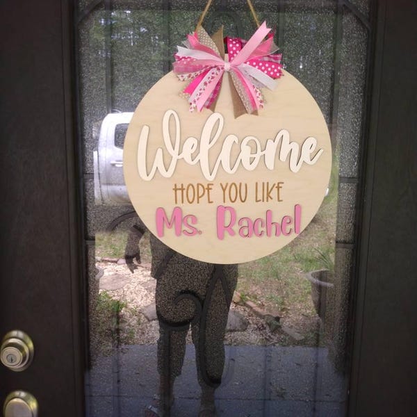 Ms. Rachel Door Hanger - Hope You Like Ms Rachel - Home Decor - Door ...