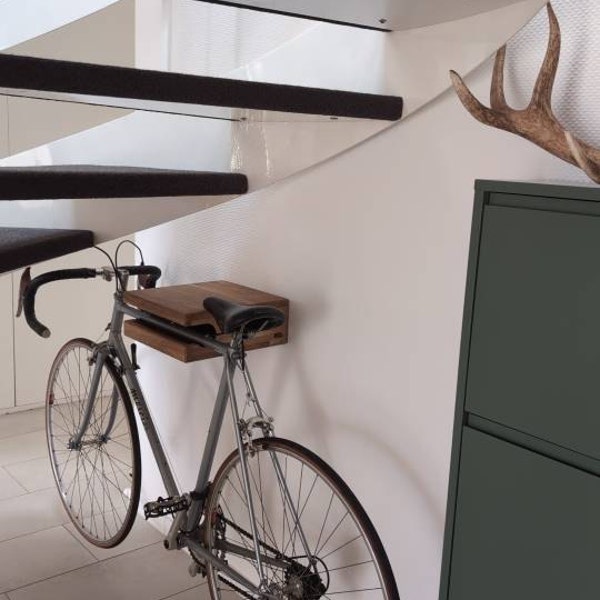 100% OAK Wood Bike Hanger | Bike Shelf | Bike Wall Mount | Bike Rack ...