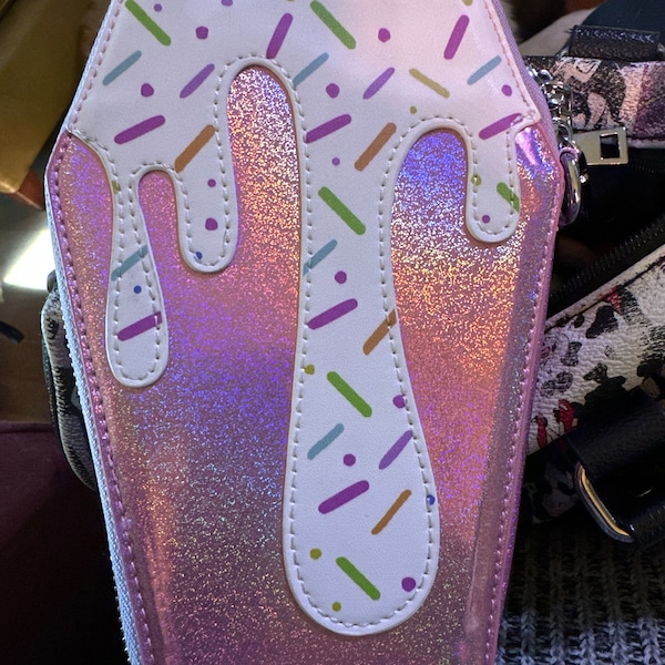 Drippy Coffin Ita Bag Glitter Vinyl Gothic Goth Back Pack Enamel Pin - Etsy