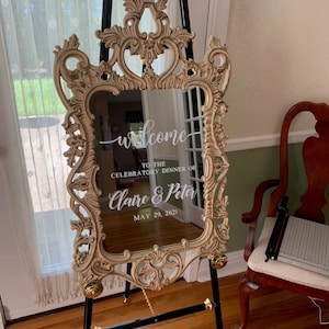 Engagement Sign Decal/Personalized Names and Dates/Mirror | Etsy