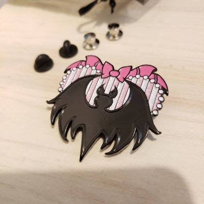 Bat Enamel Pin Pink Heart Pin, Lapel Pin, Heart Patch, Bat Pin ...