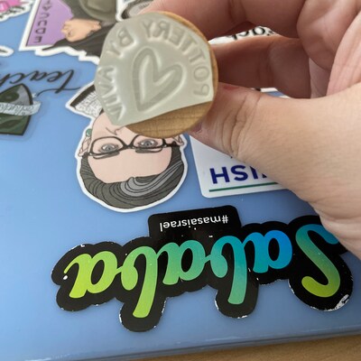 Custom Clay Stamp With Name and Heart Drawing, Stamp for Fresh Clay for ...