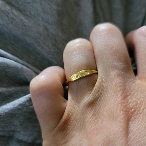 Custom Engraved Name and Initial Ring by Gracepersonalized ...