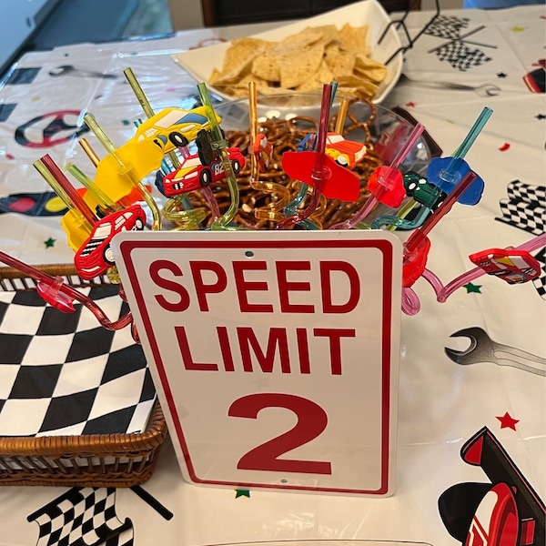 Speed Limit 2 Metal Sign: 2nd Birthday Party Decor - Etsy