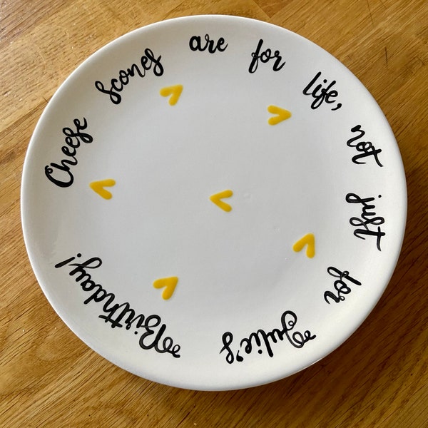 Plate Hand Painted Funny Quote Personalised Ceramic Plate Side Plate ...