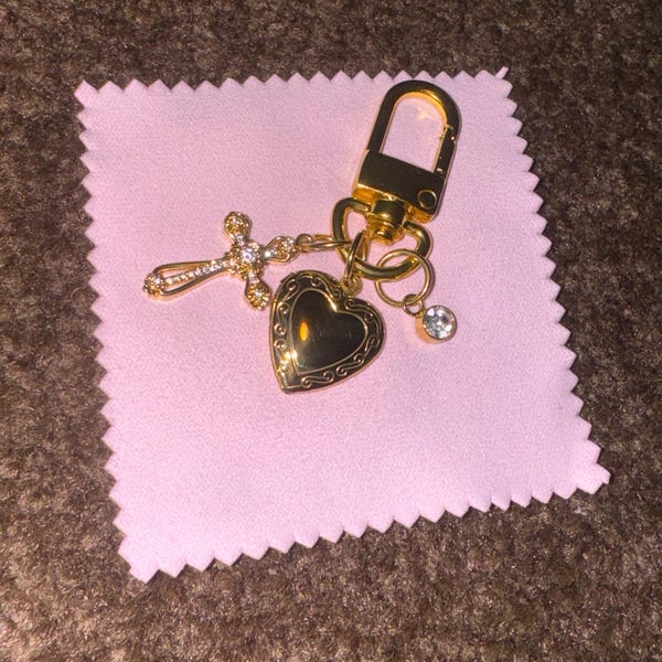 Locket Keychain, Bag Charm, Heart Charm Bag Charm, Personalized ...