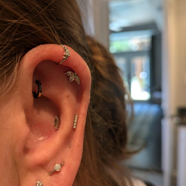 Double Floating Marquise Lab Diamond Stud Earring, Hidden Helix ...