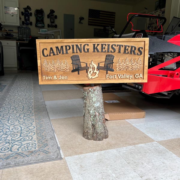 Custom Wood Campfire Sign | Family Name Campsite Sign | Last Name Sign ...
