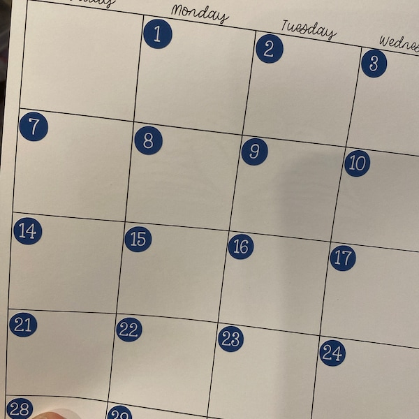 Color Choice - Tiny Date Stickers - Countdown Stickers - Small Number ...