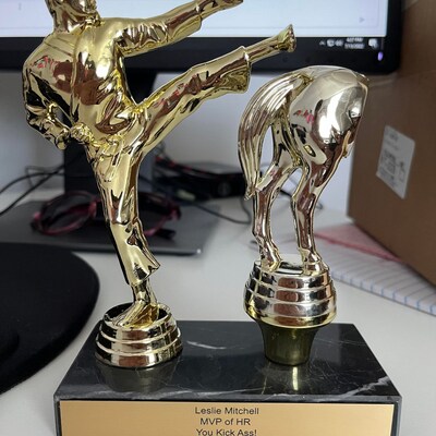 Kick Ass Trophy Custom Funny Office Award 7 Tall Includes Personalized ...