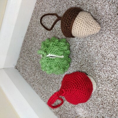 3 PATTERN BUNDLE Acorn, Toadstool & Conker Shell Pocket Pal Crochet ...