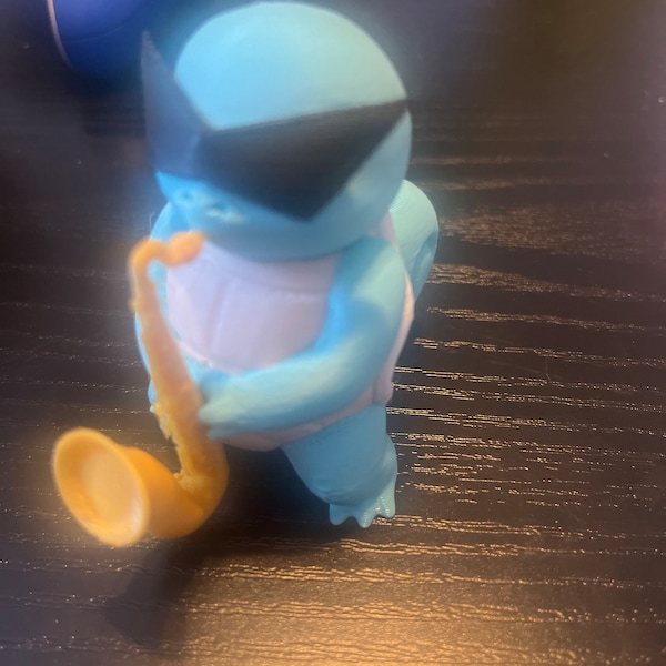Squirtle Saxophone Figure 3D Printed, Pokemon Fan Gift, Viral Meme ...