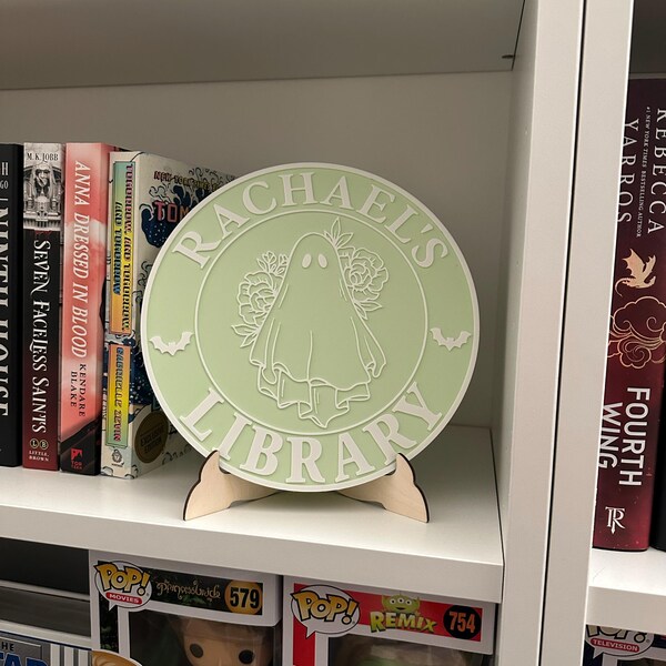 Library Street Sign Bookshelf Sign Personalized Laser Engraved Bookish ...