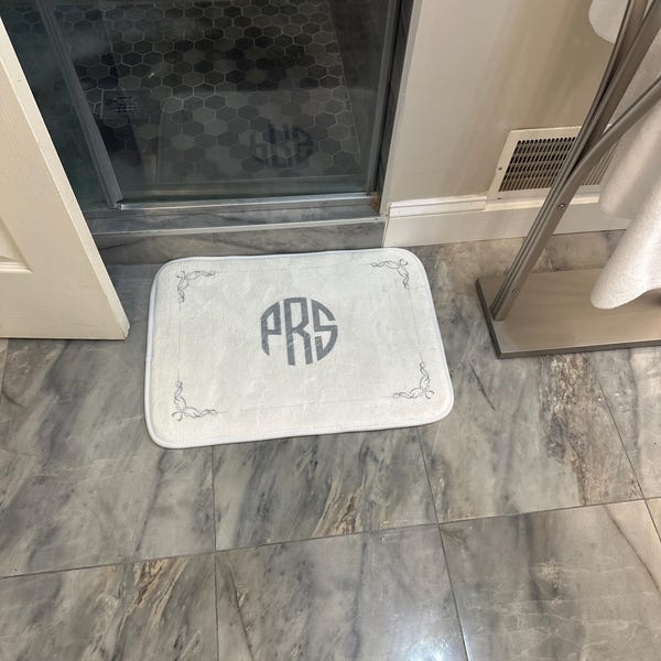 Custom Monogram Bathroom Set | Personalized Shower Curtain | Bath Mat ...